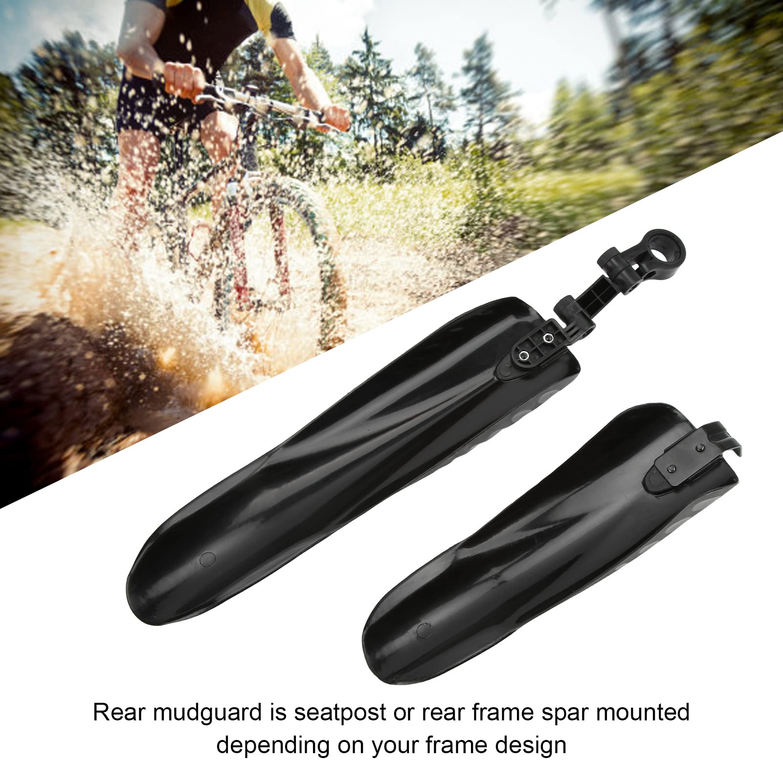 Cycling Tire Splash Guard, High Strength Adjustable Angle Plastic Anti Deformation Rustproof Bicycle Mud Guard Firm for Road Bikes