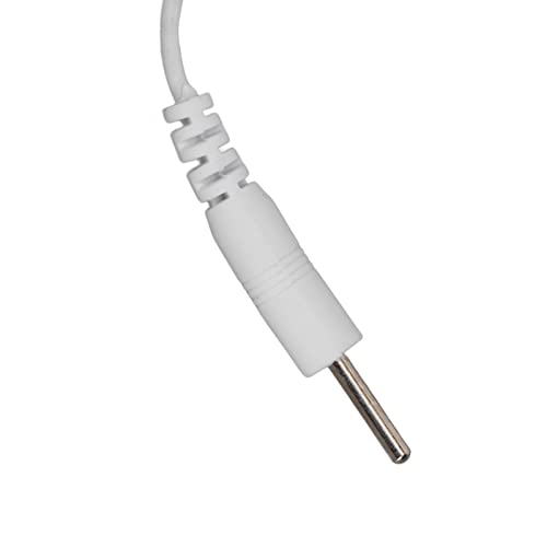 Demeras TENS Electrode Wire, Premium Metal Wire Electrode Wire 1.5m Long Promote White 2.5mm Elbow for Slimming Massager