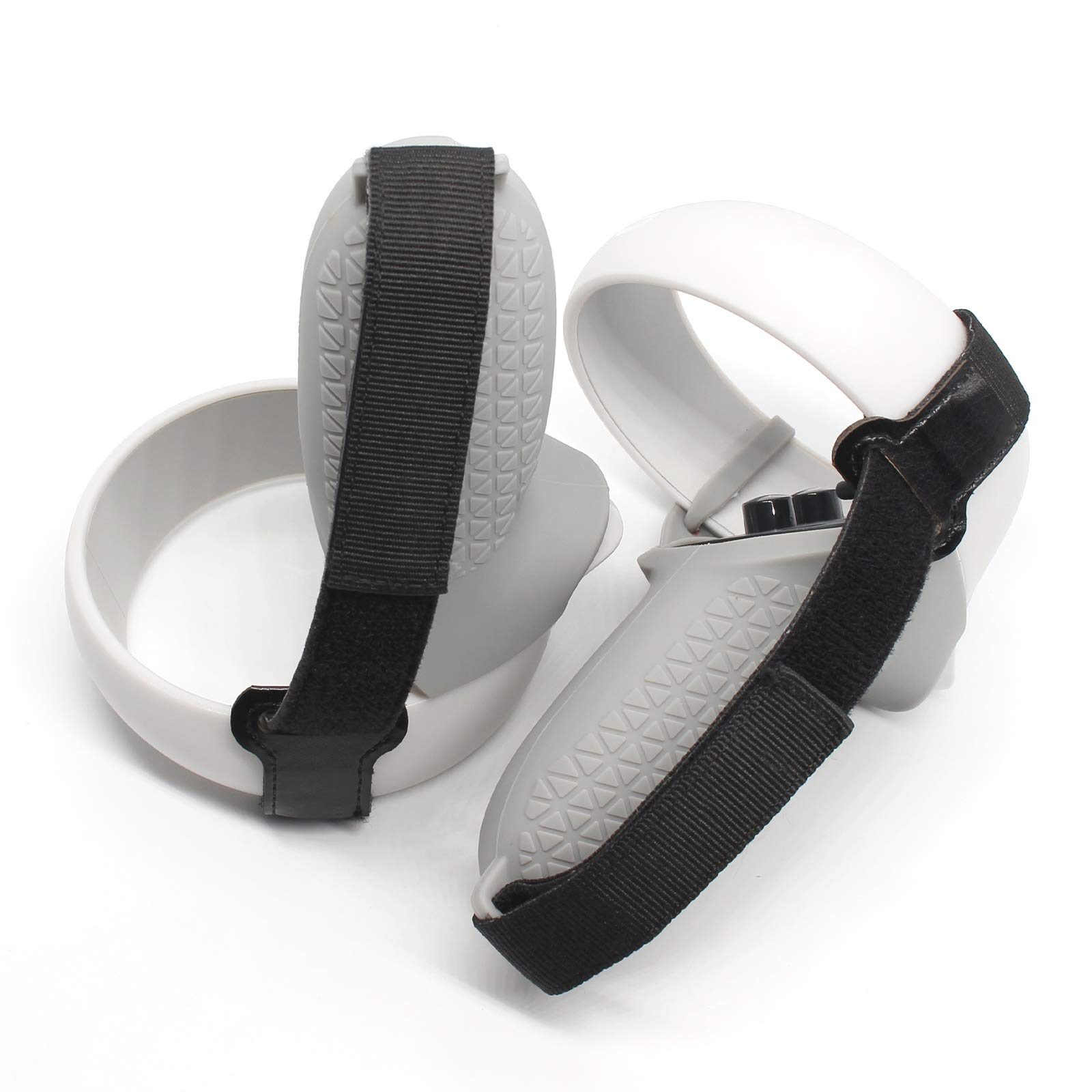 HIJIAO Knuckle Strap & Controller Grip Skin for Oculus Quest 2 (Gray)