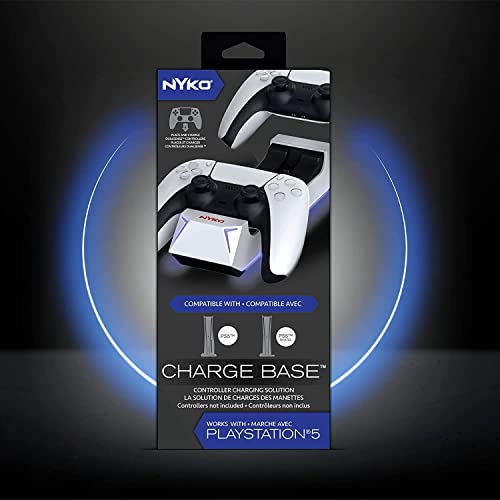 Nyko Dualsense Charging Station for Playstation 5 - Drop and Charge Base for 2 PS5 Controllers w/LED Indicators and Extra USB Port - Playstation 5 DualSense Controller Charge Stand - PS5 Accessories