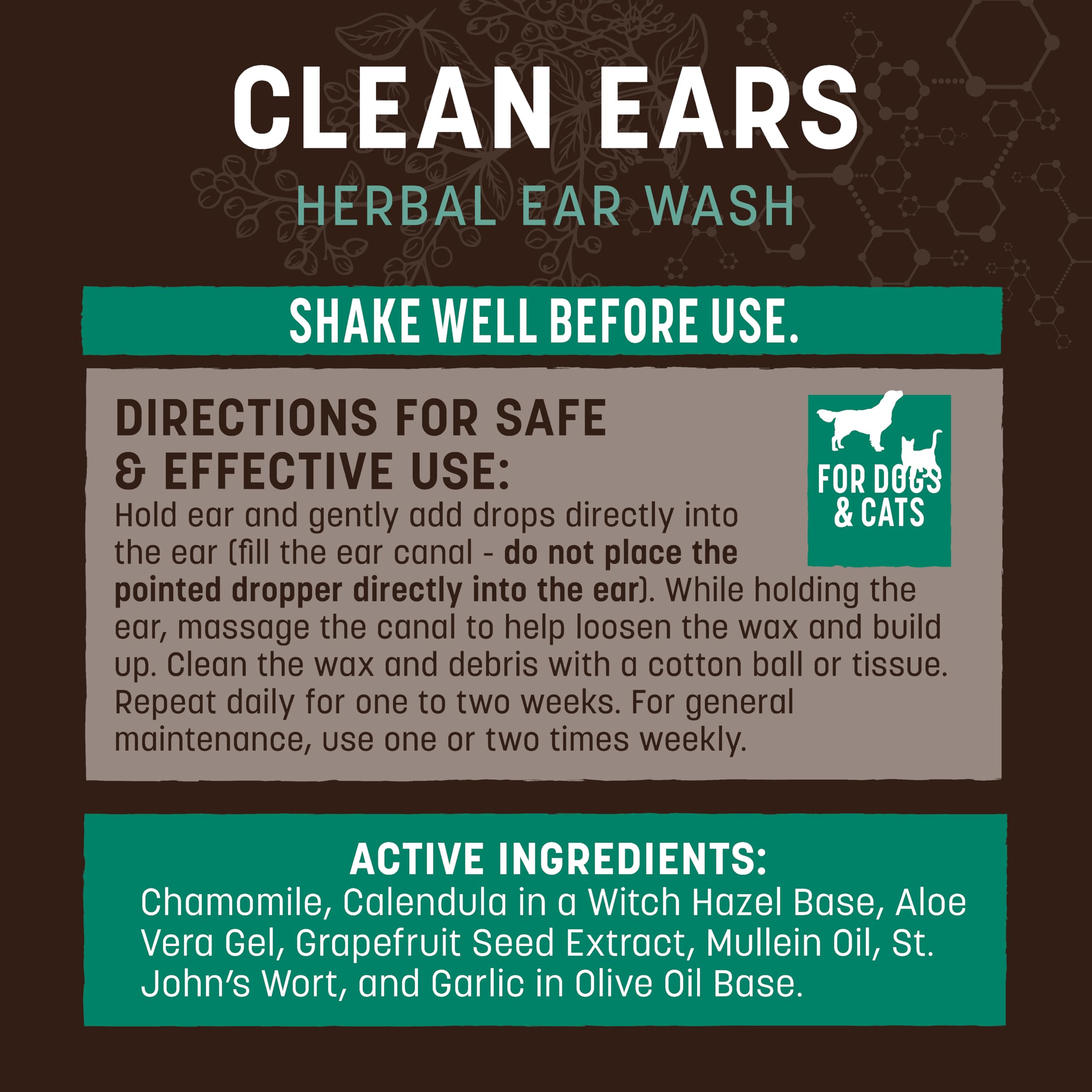 Earth Animal Herbal Remedies | Clean Ears Ear Wash | 4 fl oz