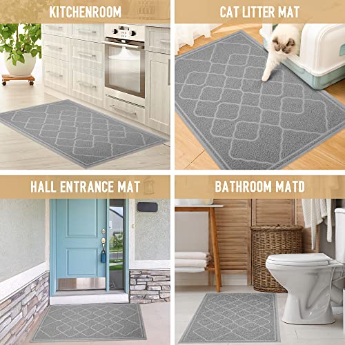 Heeyoo Cat Litter Mat, Large Kitty Litter Box Mat 47 x 35 Inches, Litter Trapping Mat with Waterproof and Non-Slip Backing, Keep Floors Clean, Soft on Kitty Paws