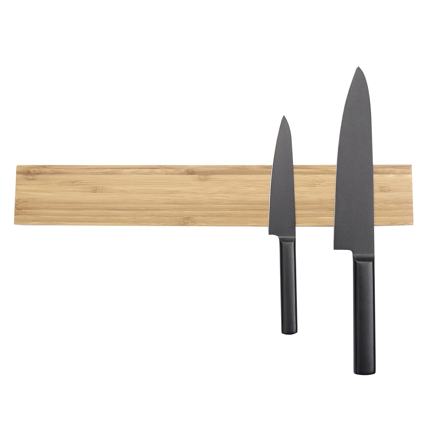KITCHENDAO Bamboo Magnetic Knife Holder for Wall 17 inch Knife Magnetic Strip Bar Rack- 50% Stronger Magnet - Safe, Secure & Easy Storage Solution for Kitchen Knives, Metal Utensils & More