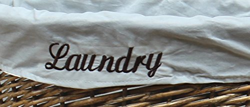 Vintiquewise(TM) Wicker Laundry Basket with Liner, White