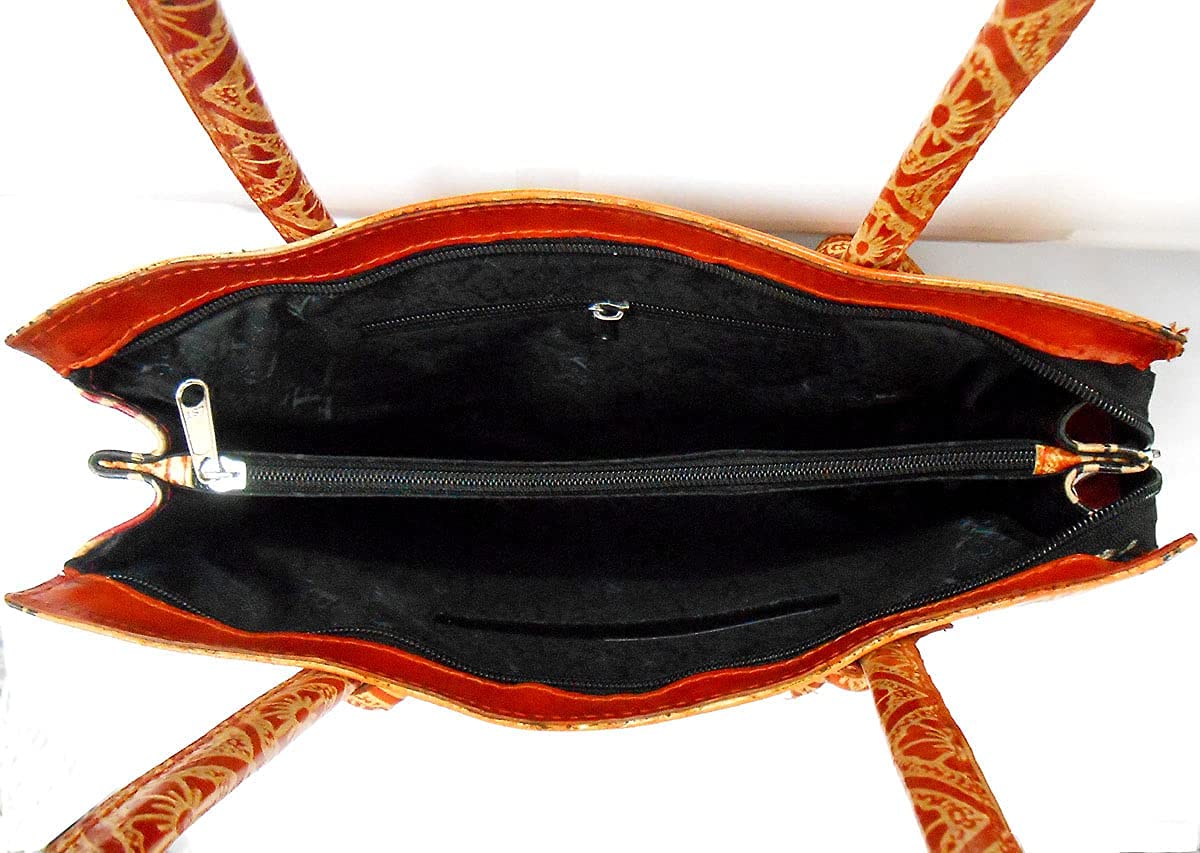 Mandala Design/Circles Design traditional Indian 100% Genuine Pure Shantiniketan Leather Shoulder Bag