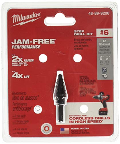 Step Drill Bit, Hss, 2 Sizes, 3/8-1/2 In.