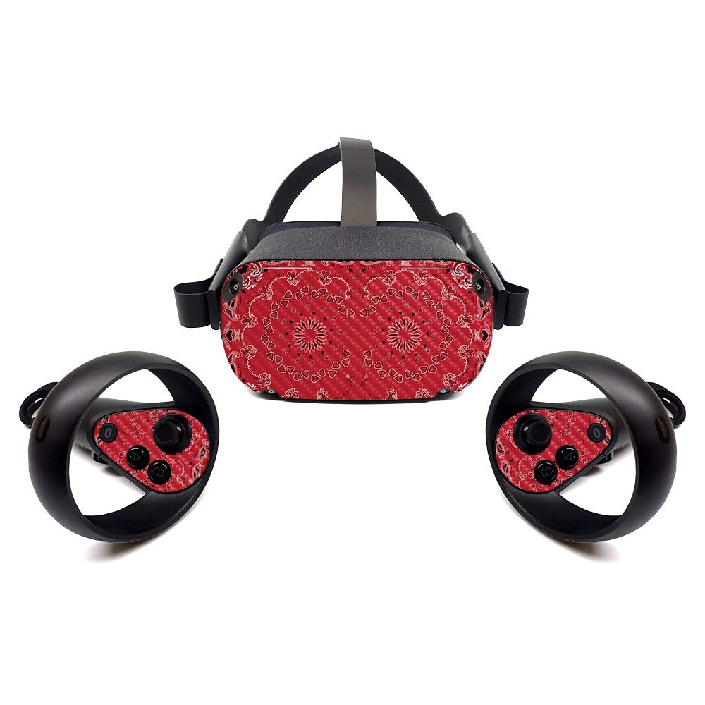 MightySkins Carbon Fiber Skin for Oculus Quest - Geometric Rave | Protective, Durable Textured Carbon Fiber Finish | Easy to Apply, Remove, and Change Styles | Made in The USA, Model: CF-OCQU-Geometric Rave