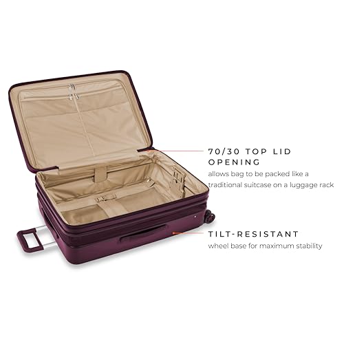 Briggs & Riley Sympatico Hardside Large Spinner Luggage, Plum, 30-Inch Checked