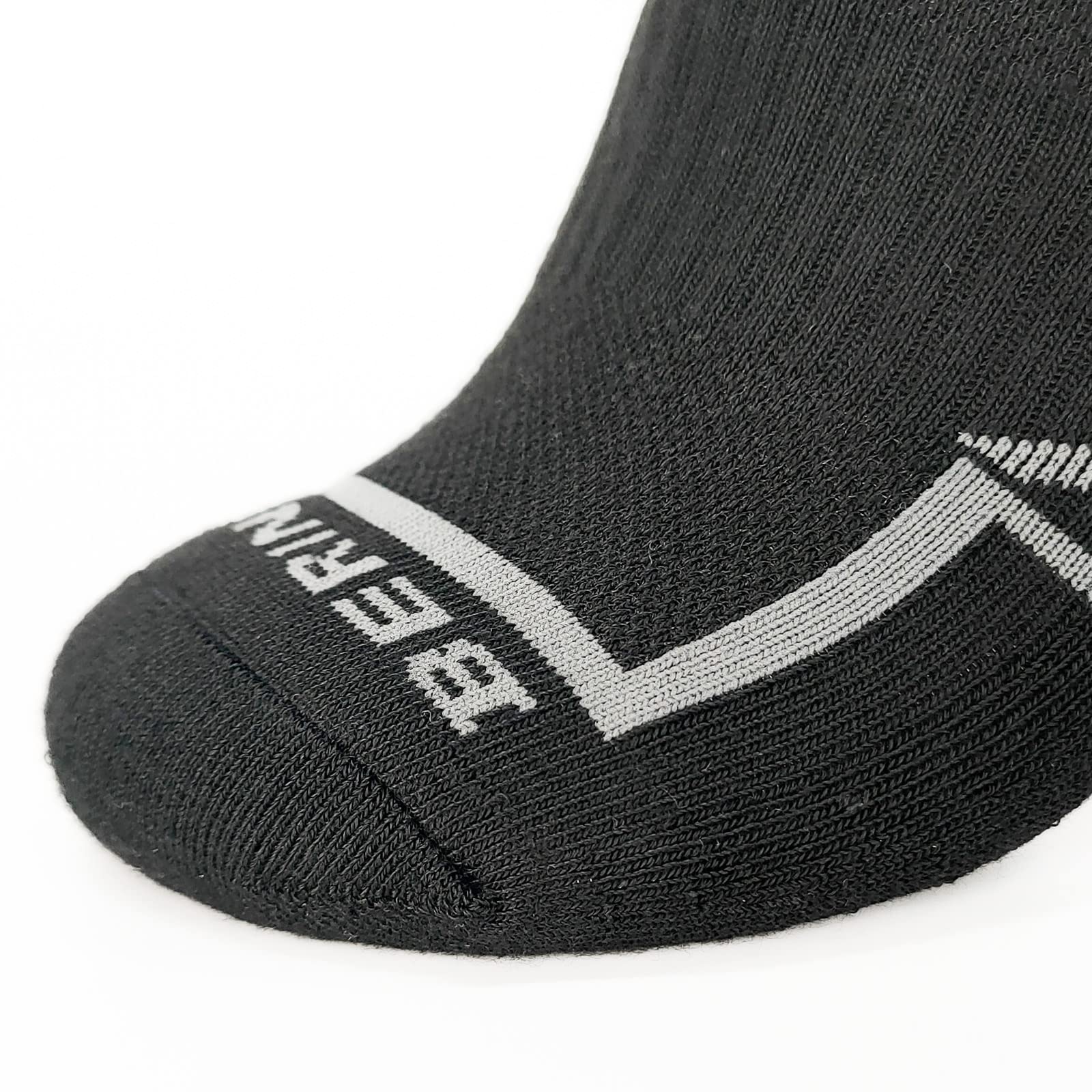 BERING Men's Performance Athletic Ankle Running Socks, Black, Size 9-12, 6 Pairs