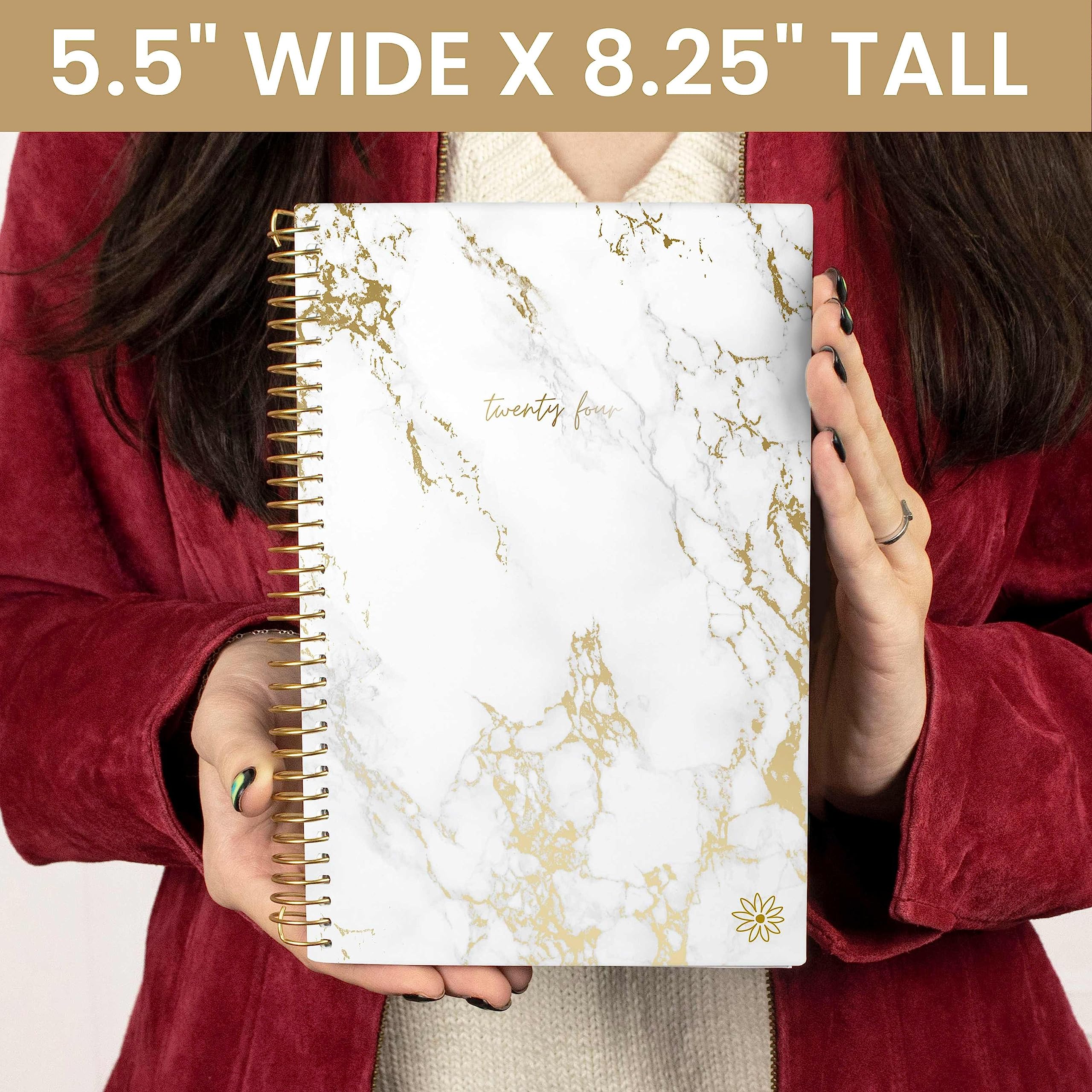 bloom daily planners 2024 Calendar Year Day Planner (January 2024 - December 2024) - 5.5β x 8.25β - Weekly/Monthly Agenda Organizer Book with Stickers & Bookmark - Marble