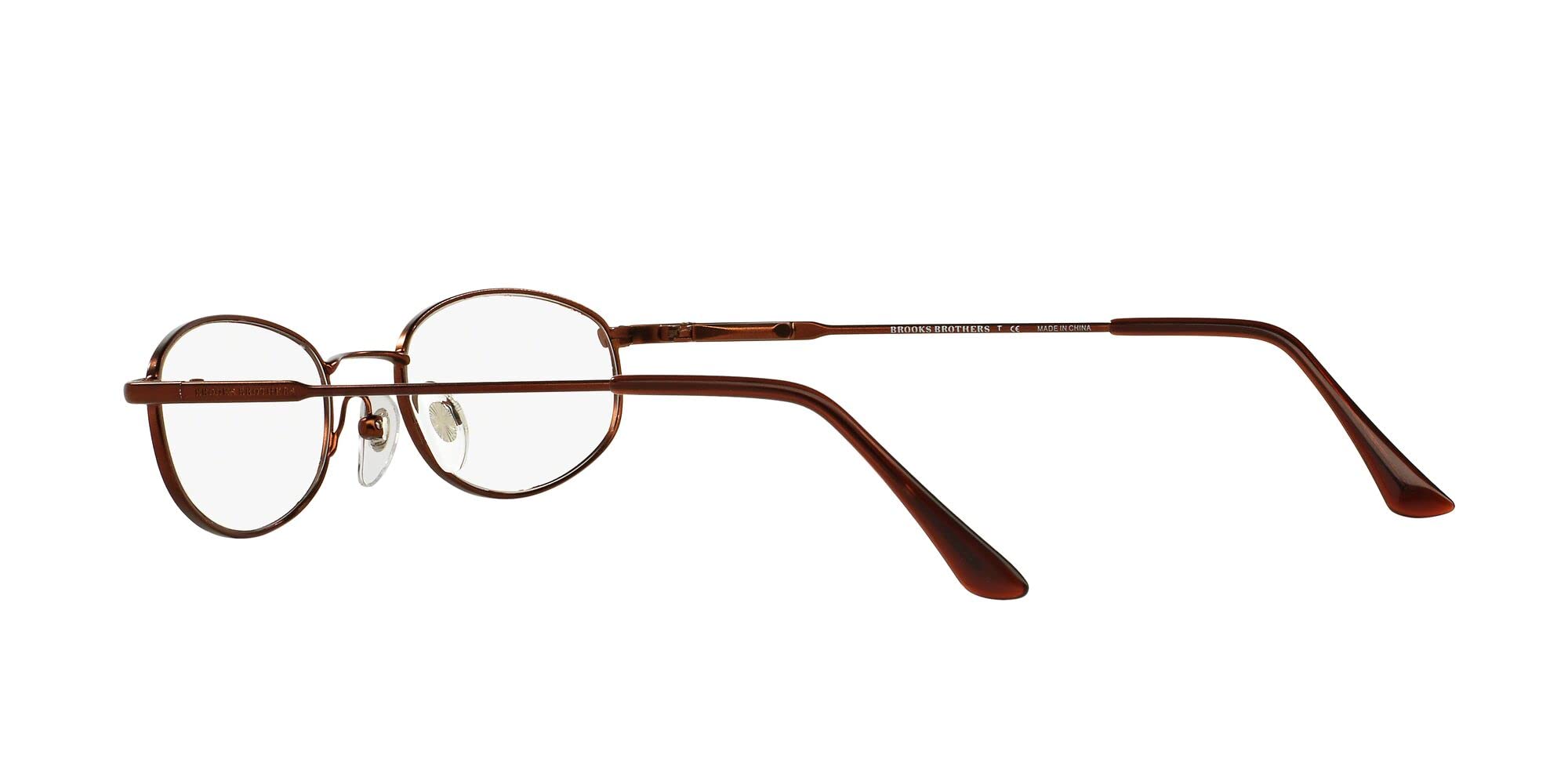 Brooks Brothers Men's BB 491 Oval Prescription Eyewear Frames, Bronze on Black/Demo Lens, 49 mm