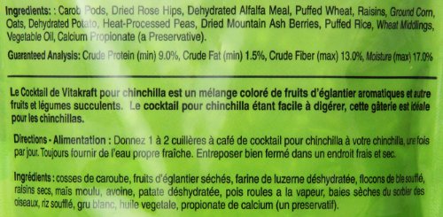 Vitakraft Chinchilla Cocktail Mixed Fruit Treat, 4.5 Ounce Pouch
