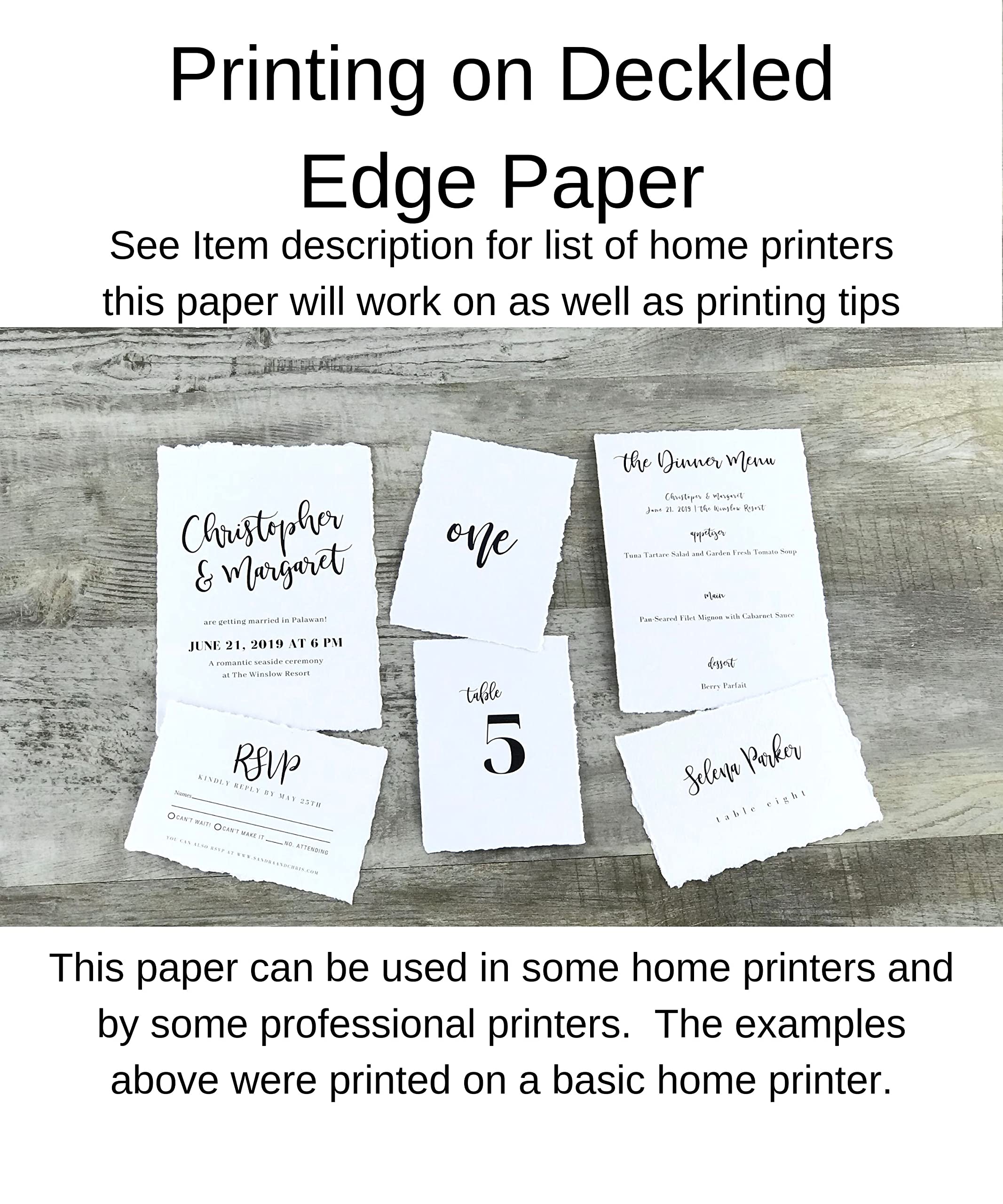 Blank Deckle Edge Sheets, 135#/290gsm, Soft White, 100% Cotton Rag, Cold Pressed, Acid Free & Archival Hand Torn Watercolor Paper (8x10 inch Sheets Only, Set of 24)