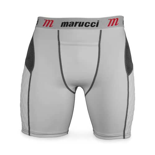 Marucci Mens Elite Shorts With Cup, X-large, White Sports, MASLCP-W-YXL, Youth Padded Slider, White, X-Large US