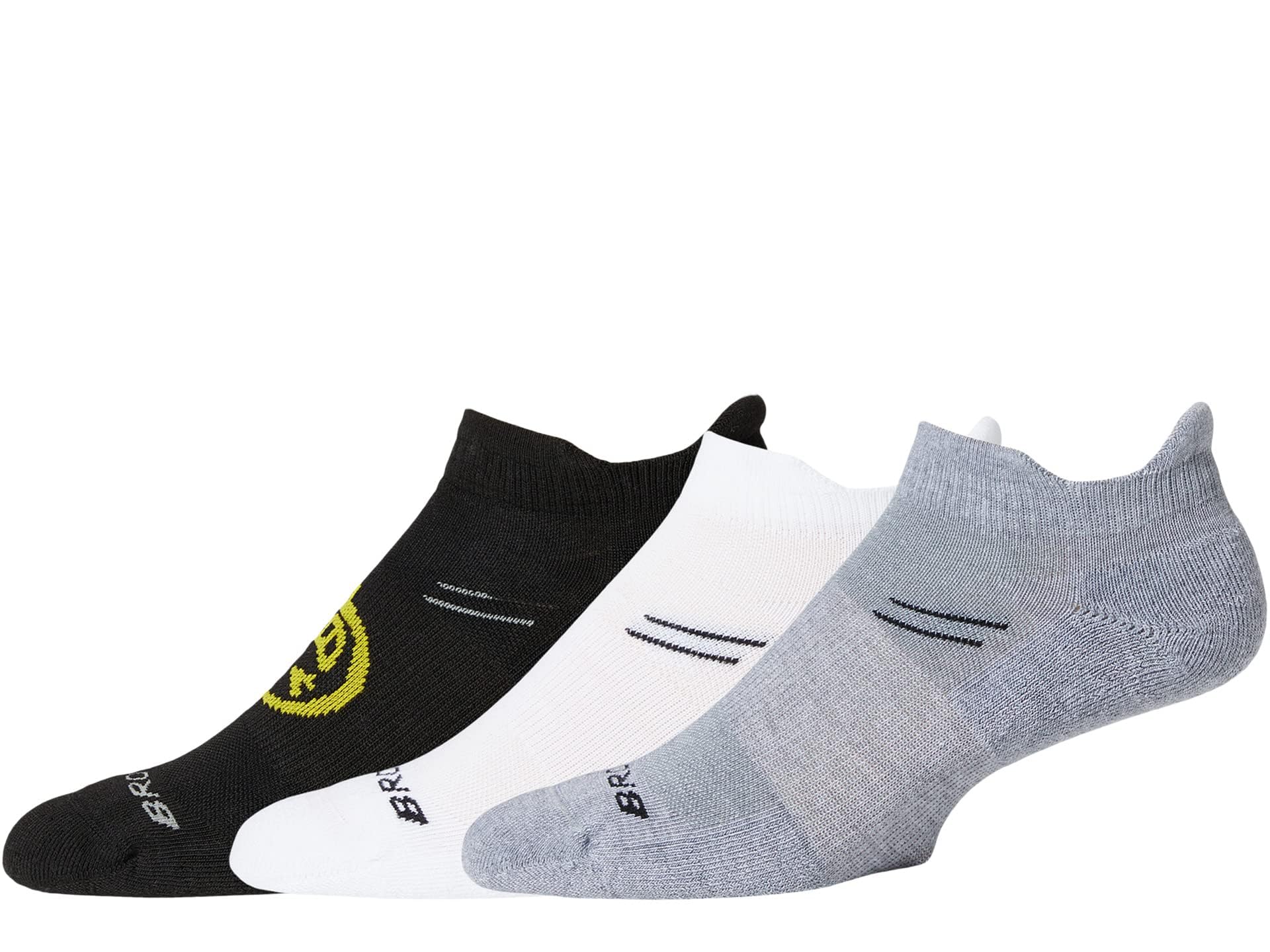Brooks Run-In 3-Pair Pack Black/Graffiti MD (US Men's Shoe 6-8.5, Women's Shoe 7-9.5)