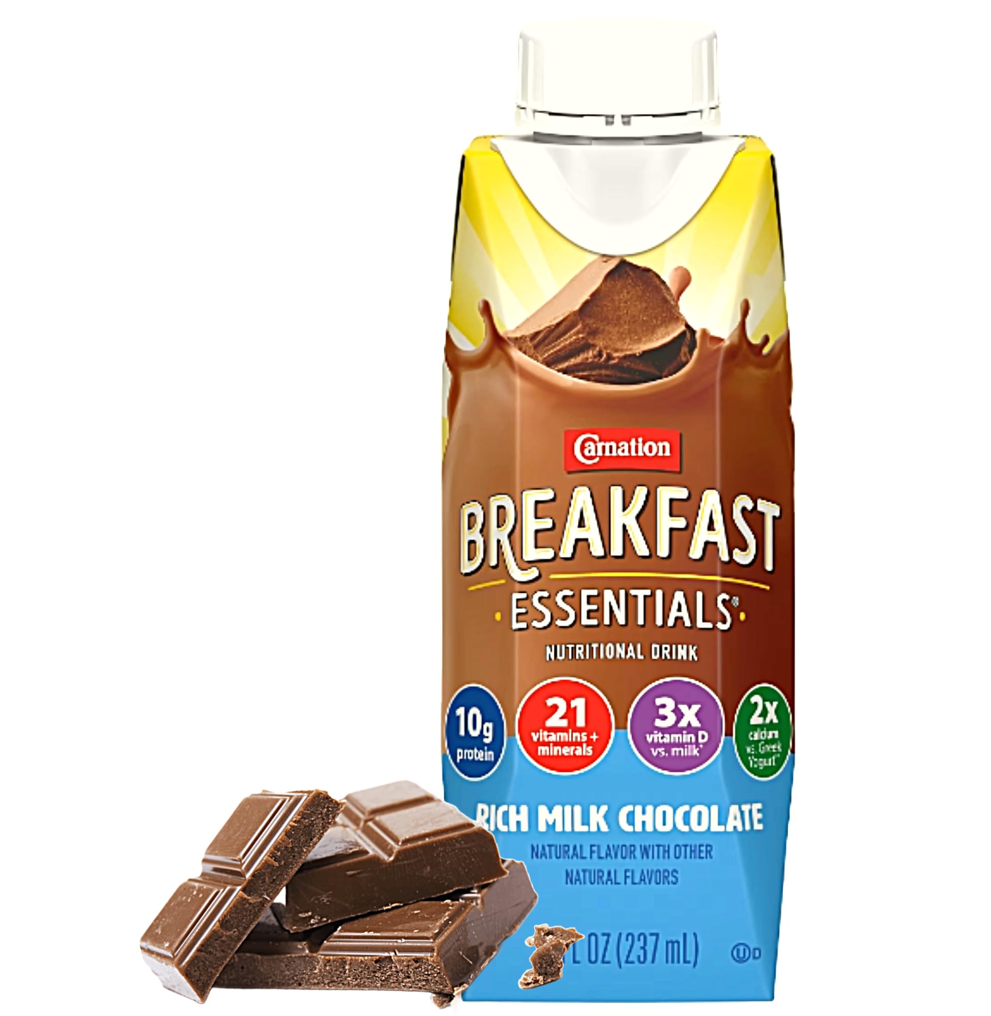 Breakfast Essentials Nutritional Drink | Chocolate Milk Boxes For Kids has 10g Protein, 21 Vitamins | Kid Approved Taste instant breakfast | Rich Milk Chocolate | 8 Fl oz Pack of 6| Every Order is Elegantly Packaged in a Signature BETRULIGHT Branded Box!
