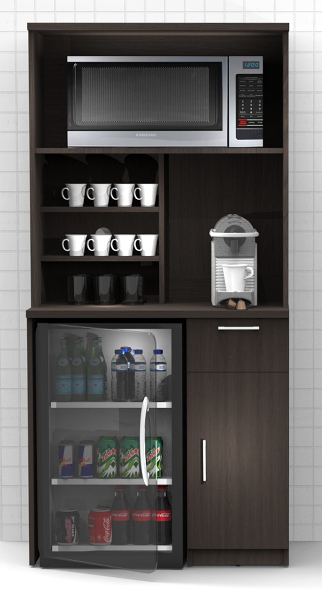BREAKtime Coffee Break Lunch Room Furniture Buffet Color Espresso - Factory Assembled (NOT RTA) Furniture Items ONLY. Model 4228 2 piece group
