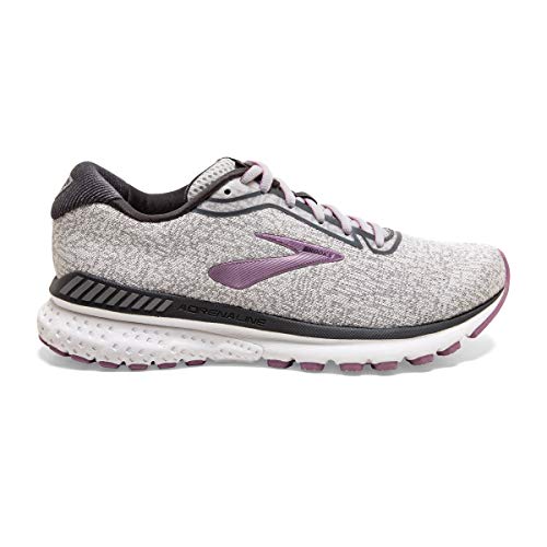 Brooks Womens Adrenaline GTS 20 Running Shoe - Grey/White/Valerian - B - 8.5