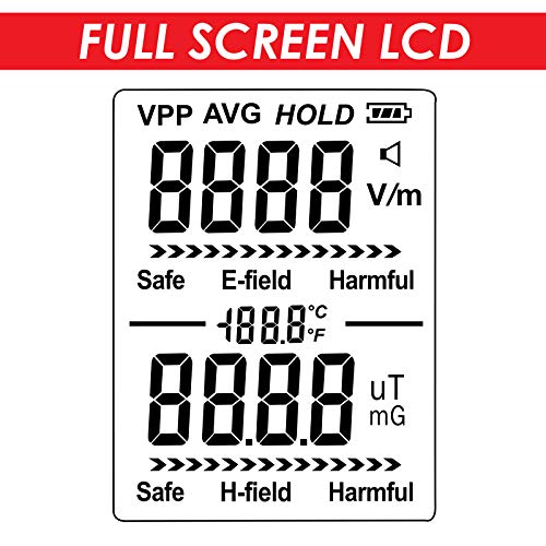 EMF Meter Digital Electromagnetic Field Radiation Detector with Sound Light Alarm Function, Rechargeable Handheld EMF Tester for Electric Magnetic Field Inspection, Home, Office and Ghost Hunting