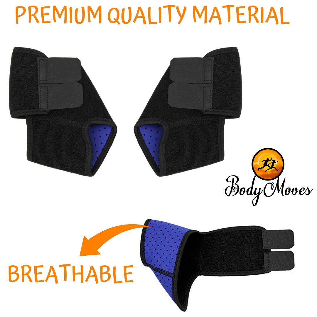 BodyMoves Kid's Ankle Brace Support Plus Hot and Cold Ice Pack (Sporty Black, MED for Big Kids (US 3.5-7))