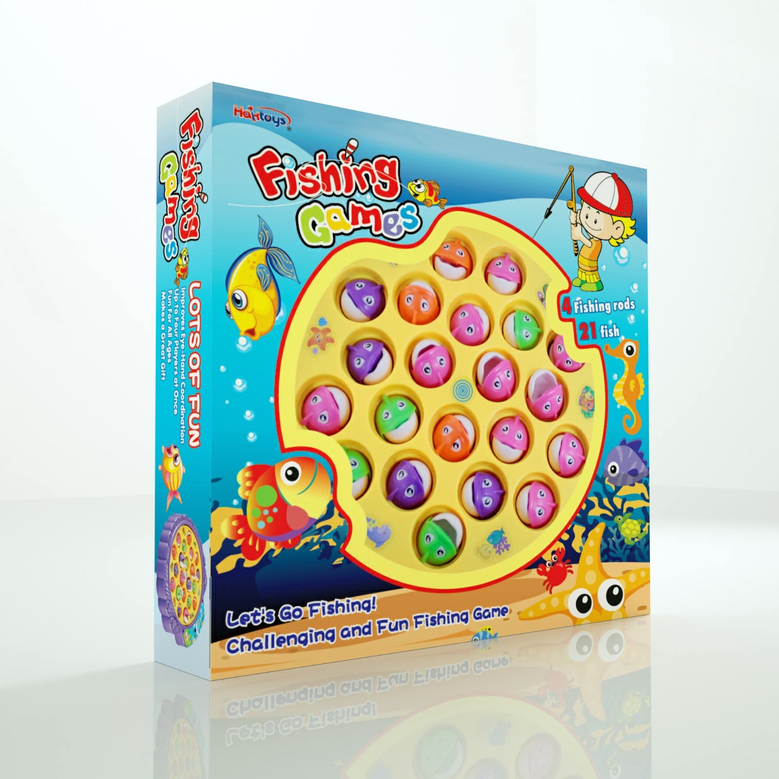Haktoys Replacement Kit for Fishing Game Board, Non-Magnetic Extra Parts Set - Pack of 21 Fish