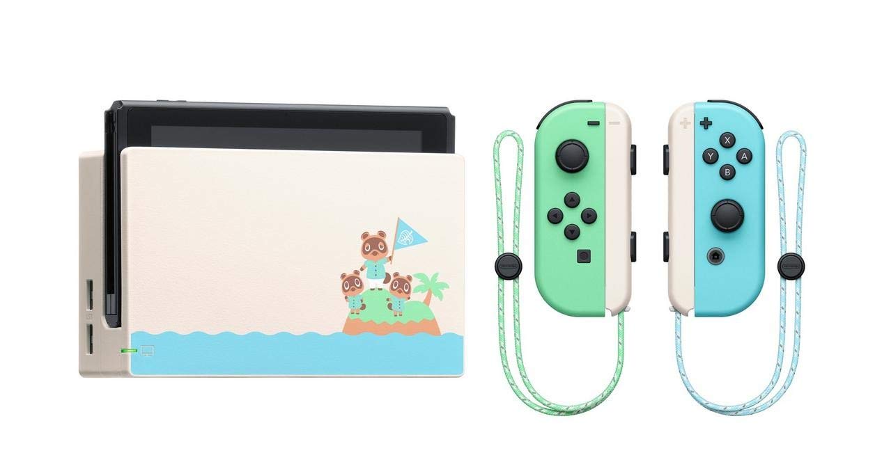 Newest Nintendo Switch - Animal Crossing: New Horizons Edition 32GB Console ,Green and Blue Joy-Con, 6.2" Multi-Touch 1280x720 Display, WiFi, Bluetooth, HDMI and GalliumPi 10-in-1 Case