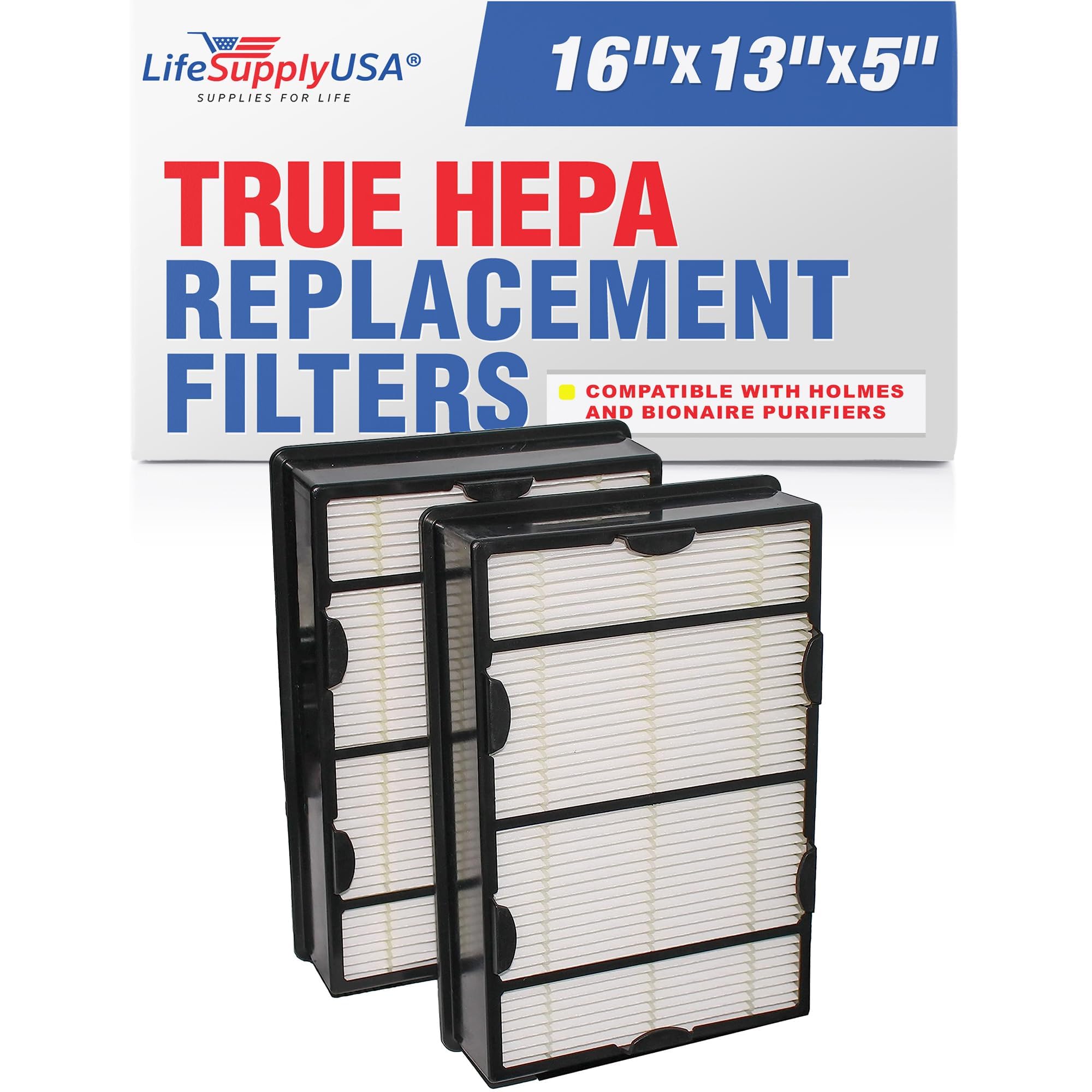LifeSupplyUSA HEPA Air Filter Compatible with Holmes Compare to Filter Part HRC1, Holmes Part # HAPF600, HAPF600D, HAPF600D-U2 (2-Pack)