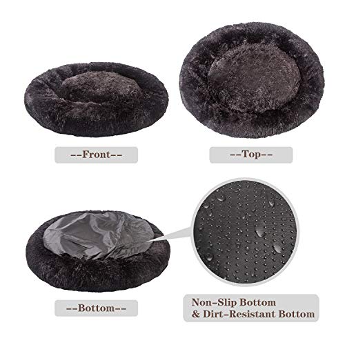 MFOX Calming Dog Bed (XL) for Medium and Large Dogs Pet Bed Donut Cuddler Up to 35lbs