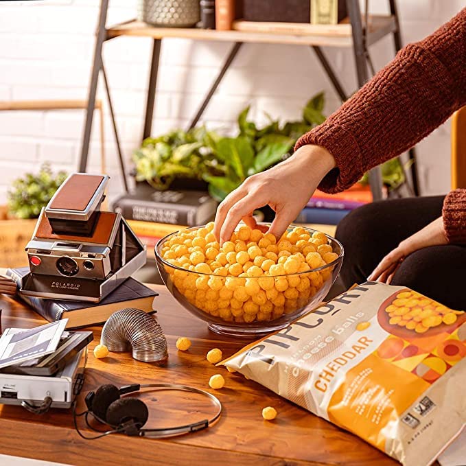 Heirloom Cheddar Cheese Balls by Pipcorn - 4.5oz - Organic Cheese, No Artificial Anything, Non-GMO Heirloom Corn, No Preservatives, Gluten Free