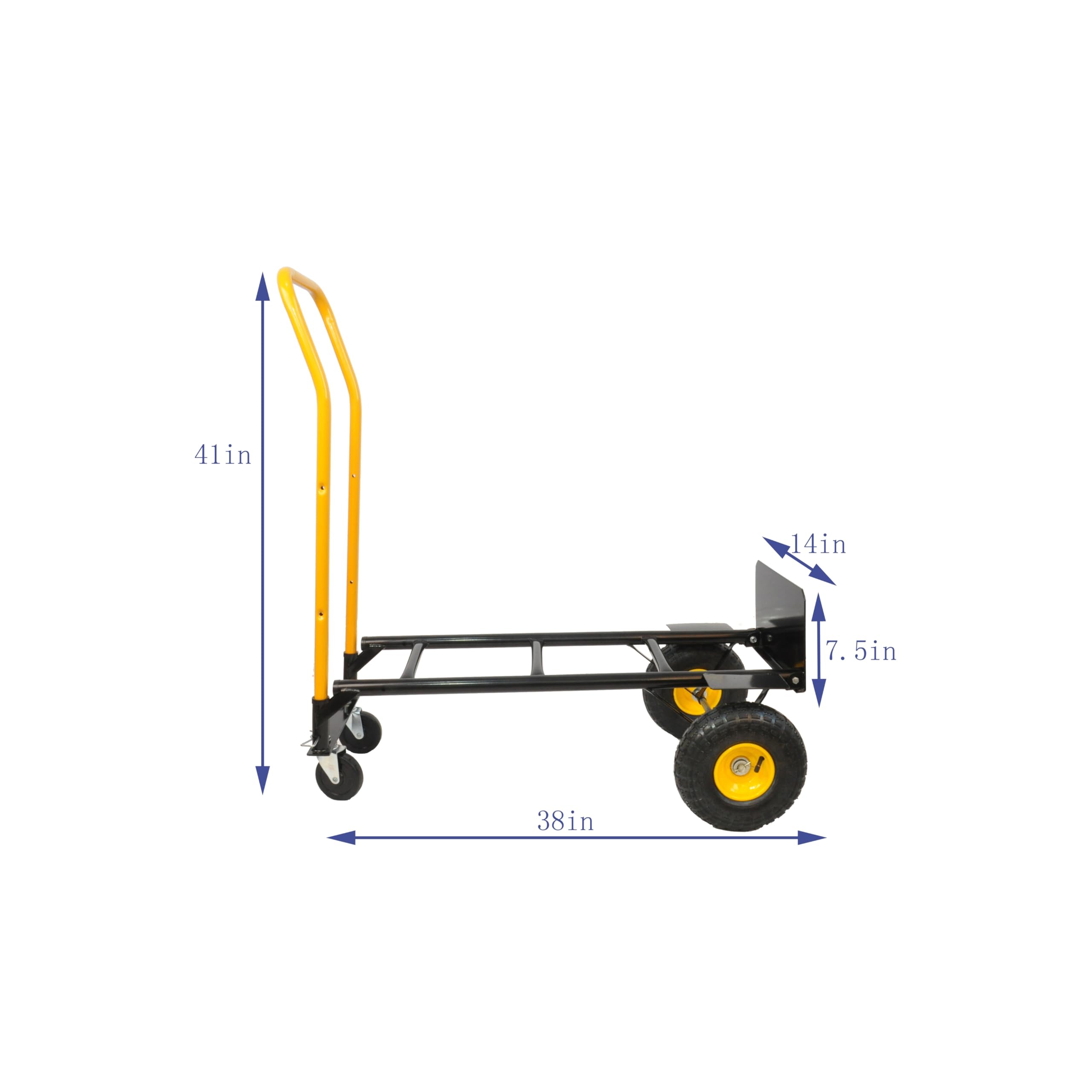 Convertible Hand Truck 2-in-1 Foldable Handcart, Large Capacity Portable Foldable Handcart, Foldable Handcart with Telescopic Handle, Foldable Handcart with Wheels, Foldable Mobile Handcart