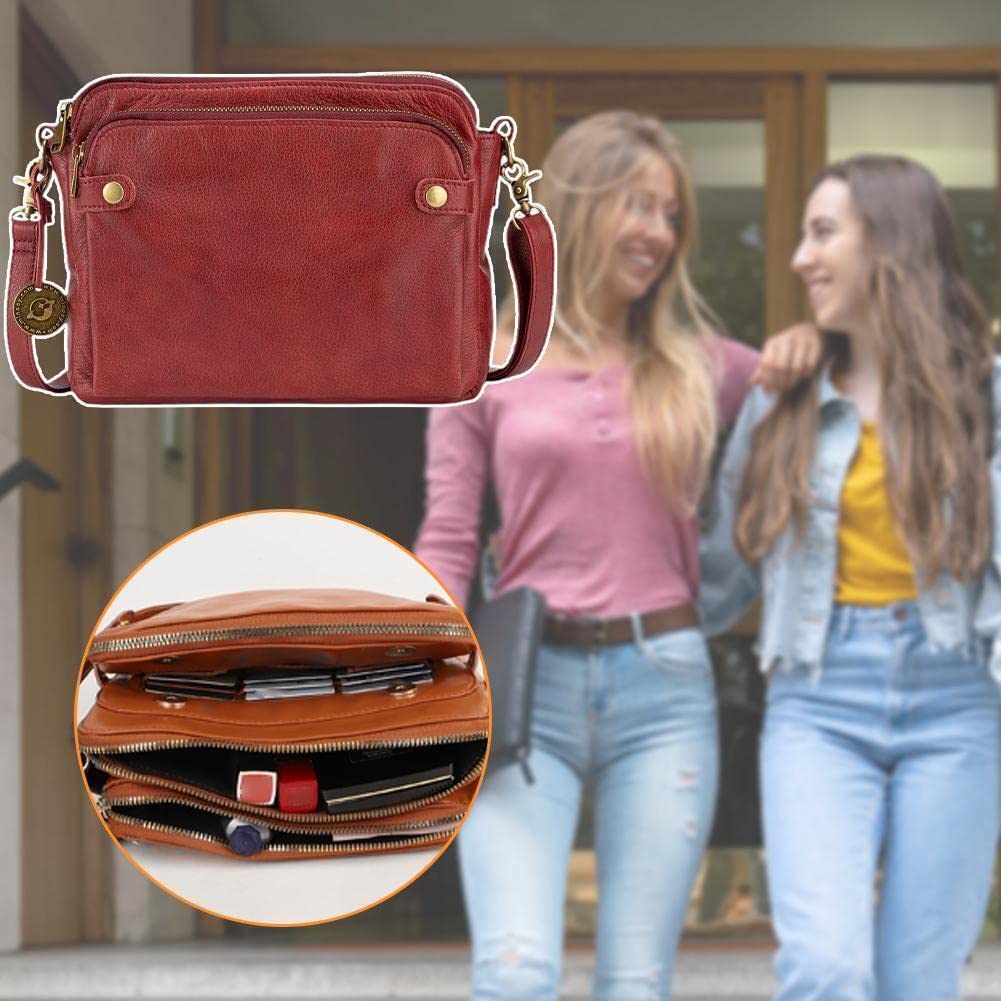 BOBOROI Crossbody Leather Shoulder Bags and Clutches for Women, Women's Purses and Handbags Small Size, Multiple Compartments (blue)