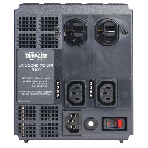Tripp Lite LR1000 230V Power Conditioner, 1000W, 4 Outlets, Automatic Voltage Regulator (AVR), Line Conditioner, 340 Joule Surge Protection