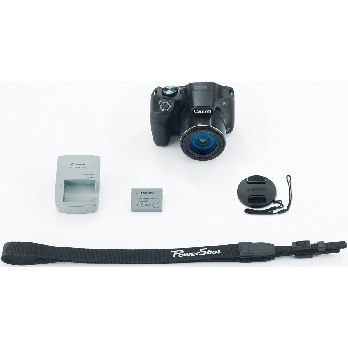 Canon PowerShot SX530 HS 16.0 MP 50x Optical Zoom Digital Camera (Black) + Two-Pack NB-6L Spare Batteries + Accessory Bundle (Renewed)