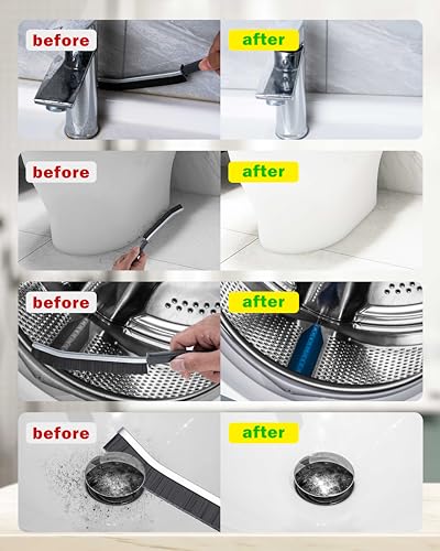 CLLIS 3 Pcs Hard Bristle Crevice Cleaning Brush,Crevice Cleaning Brushes for Household Use, Multifunctional Corner Gap Cleaning Brush Tool Grout Cleaner Brush for Kitchen Bathroom Window Hard Bristled