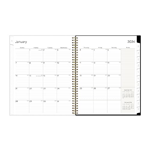 Blue Sky 2024 Weekly and Monthly Appointment Book and Planner, 8.5" x 11", Frosted Cover, Wirebound, Sheridan Black (137277-24)