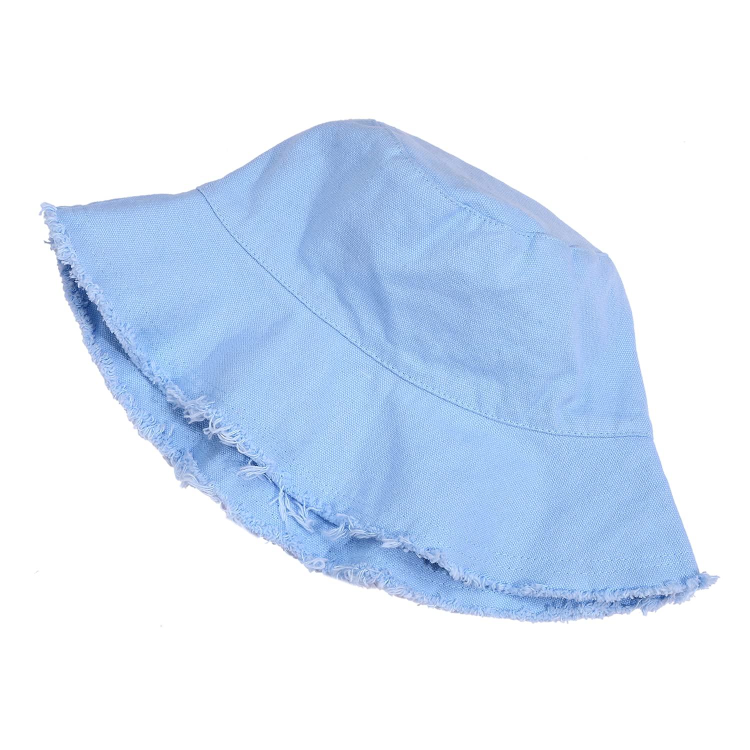 boderier Sun Hats for Women Summer Casual Wide Brim Cotton Bucket Hat Beach Vacation Travel Accessories (Blue)