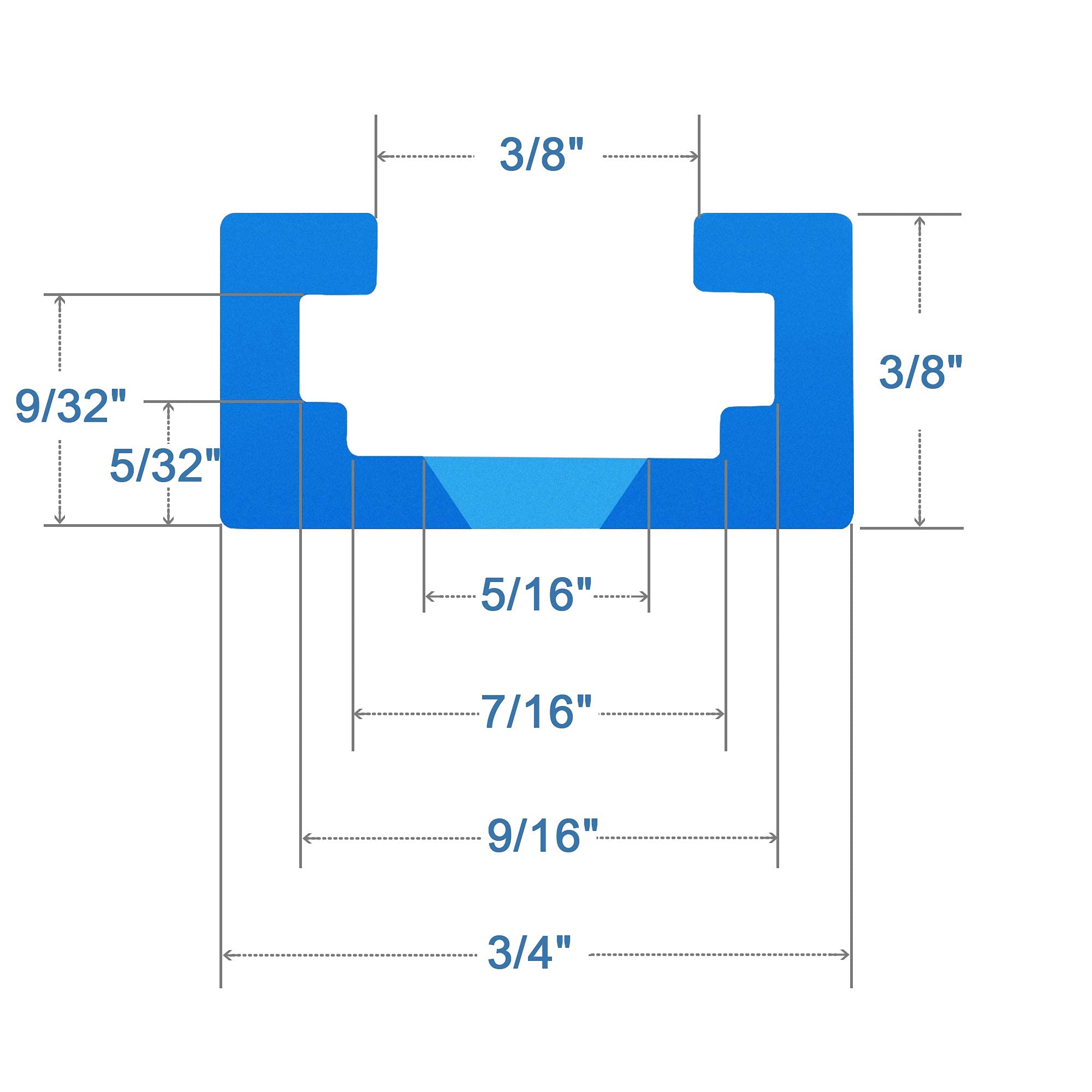 HOTTARGET Aluminum 24 Inch T-Track with Wood Screws–Double Cut Profile Universal with Predrilled Mounting Holes -Woodworking and Clamps–Frosted Surface Anodized - 2 PK (Blue)