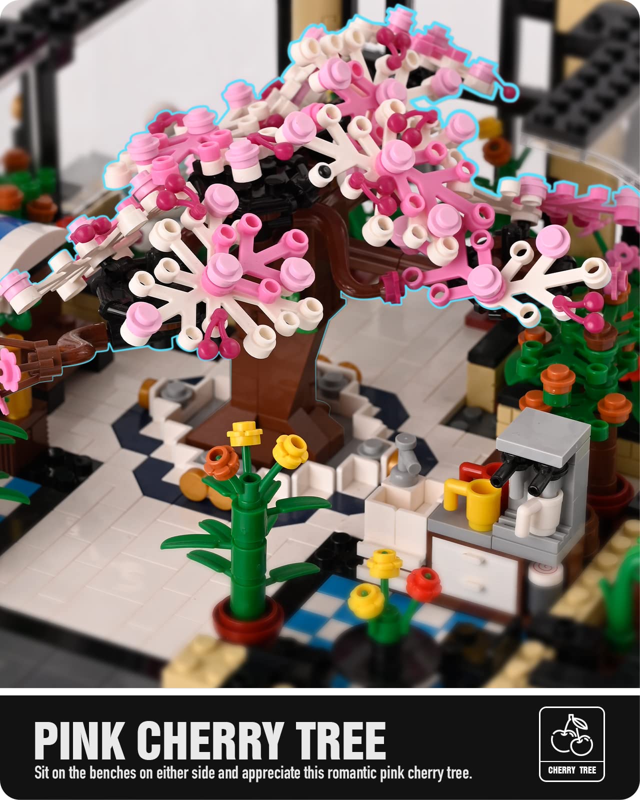 Nifeliz Street Botanical Garden MOC Building Blocks and Engineering Toy, Construction Set to Build, Model Set and Assembly Toy for Teens and Adult(2147 Pcs)