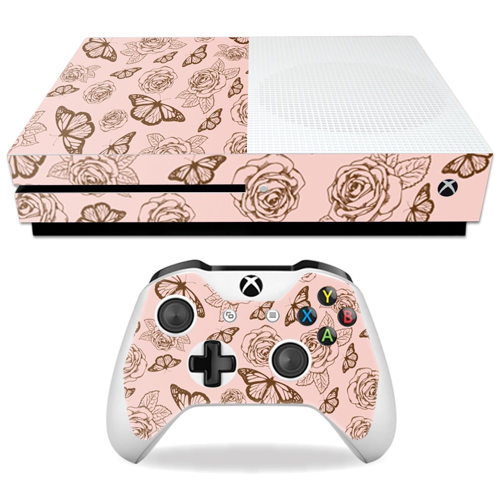 MightySkins Skin Compatible with Microsoft Xbox One S - Butterfly Garden | Protective, Durable, and Unique Vinyl Decal wrap Cover | Easy to Apply, Remove, and Change Styles | Made in The USA