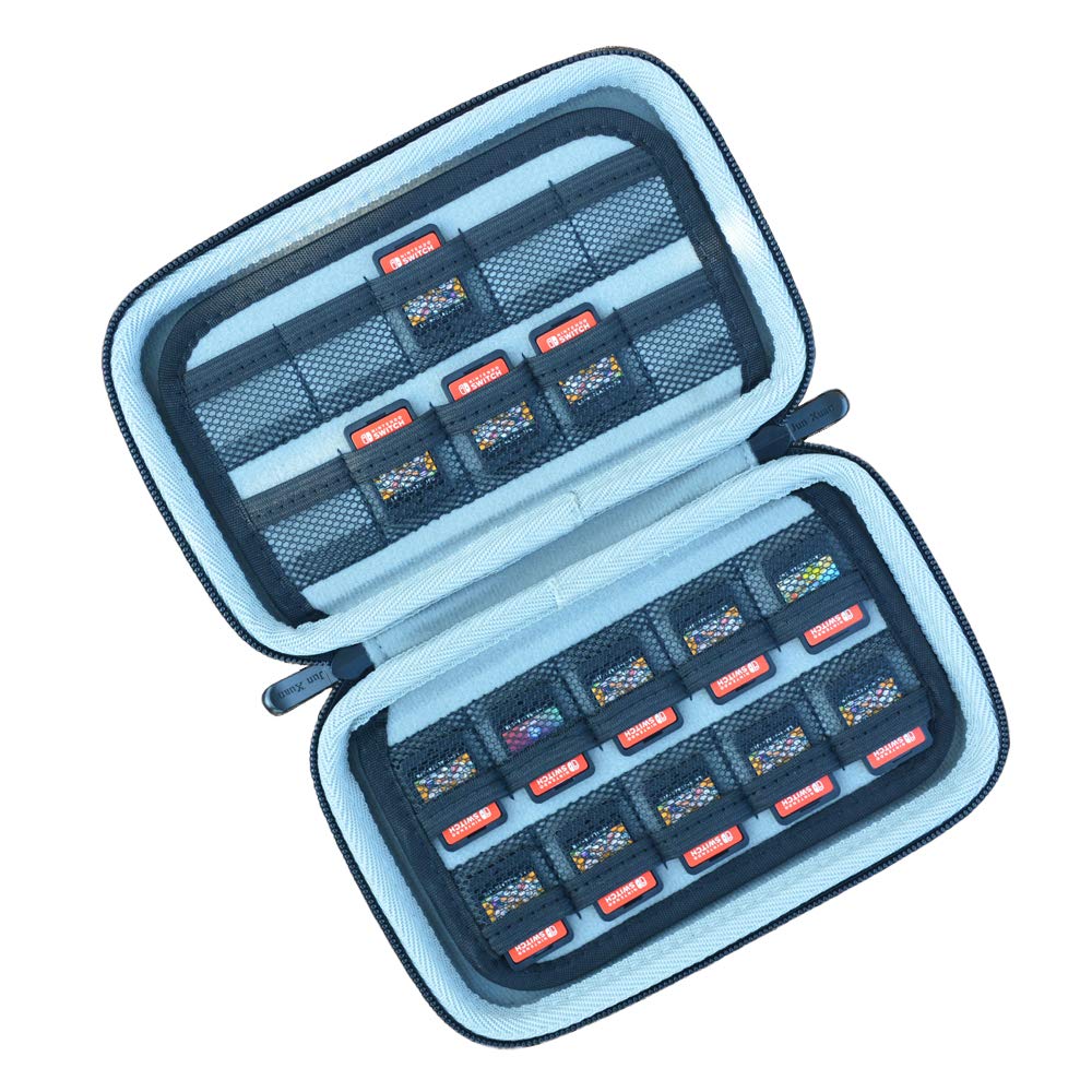 Jun Xuan Game Card Storage Case for Nintendo Switch Cartridges - Holds 40 Games - Black/Grey