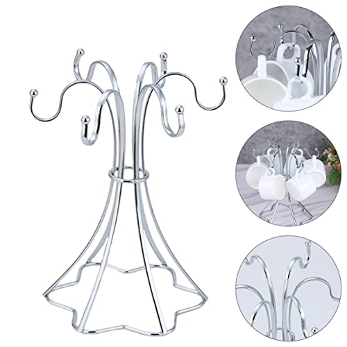 Hemoton 2 Pack Stylish Steel Mug Home Storage Mug Hooks Coffee Cup Stand Coffee Mug Tree Tree Holder Stainless