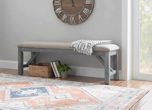 Powell Turino Dining Bench, White, 60" x 15-3/4" x 19-7/8"