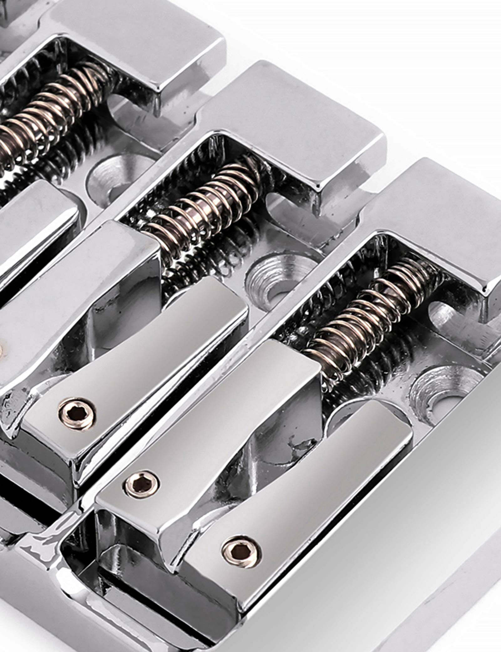 Bogart 4 String Bass Bridge A Style Top Load and String Through Body Tailpiece with Zinc Saddles for Electric Jazz Bass P Bass Chrome High Mass.