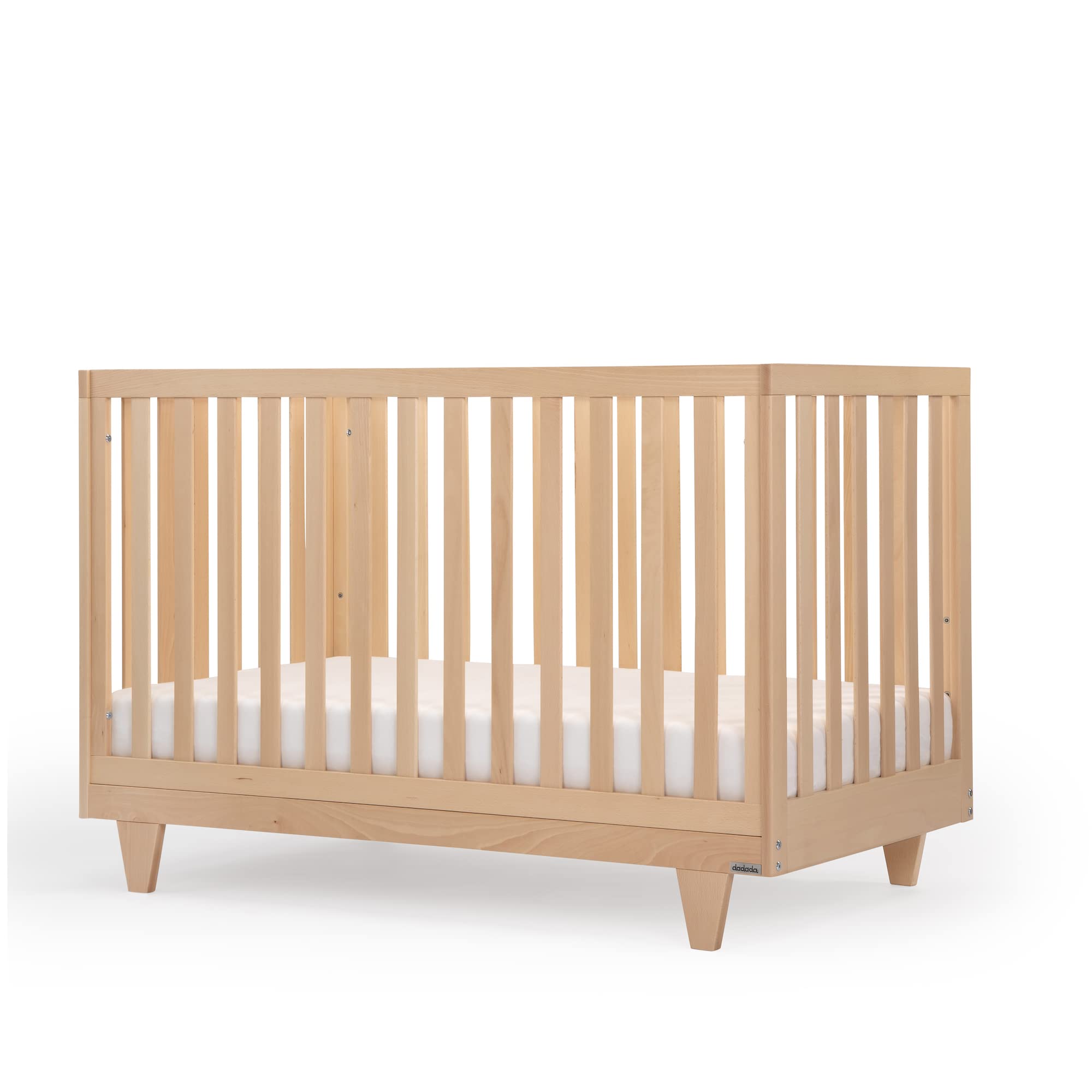 dadada Baby’s 3-in-1 Cambridge Convertible Crib with Toddler Bed Rail - Newborn Essentials Baby Bed Fits Standard Crib Mattress - Adjustable Bed Base (Natural)