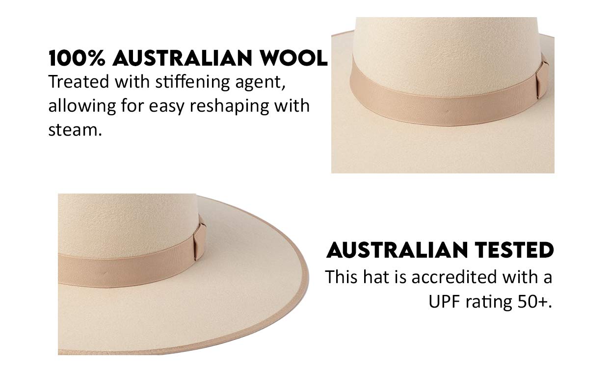 Lack of Color Women's Rancher Fedora Hat (Ivory, Small (55 cm))