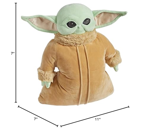 Pillow Pets The Child Grogu Stuffed Animal, Disney Star Wars The Mandalorian Plush Toy, Green