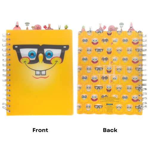 Innovative Designs Nickelodeon Spongebob Squarepants Tab Journal Notebook, Spiral Bound, 144 Lined Pages, 8 x 7 inches