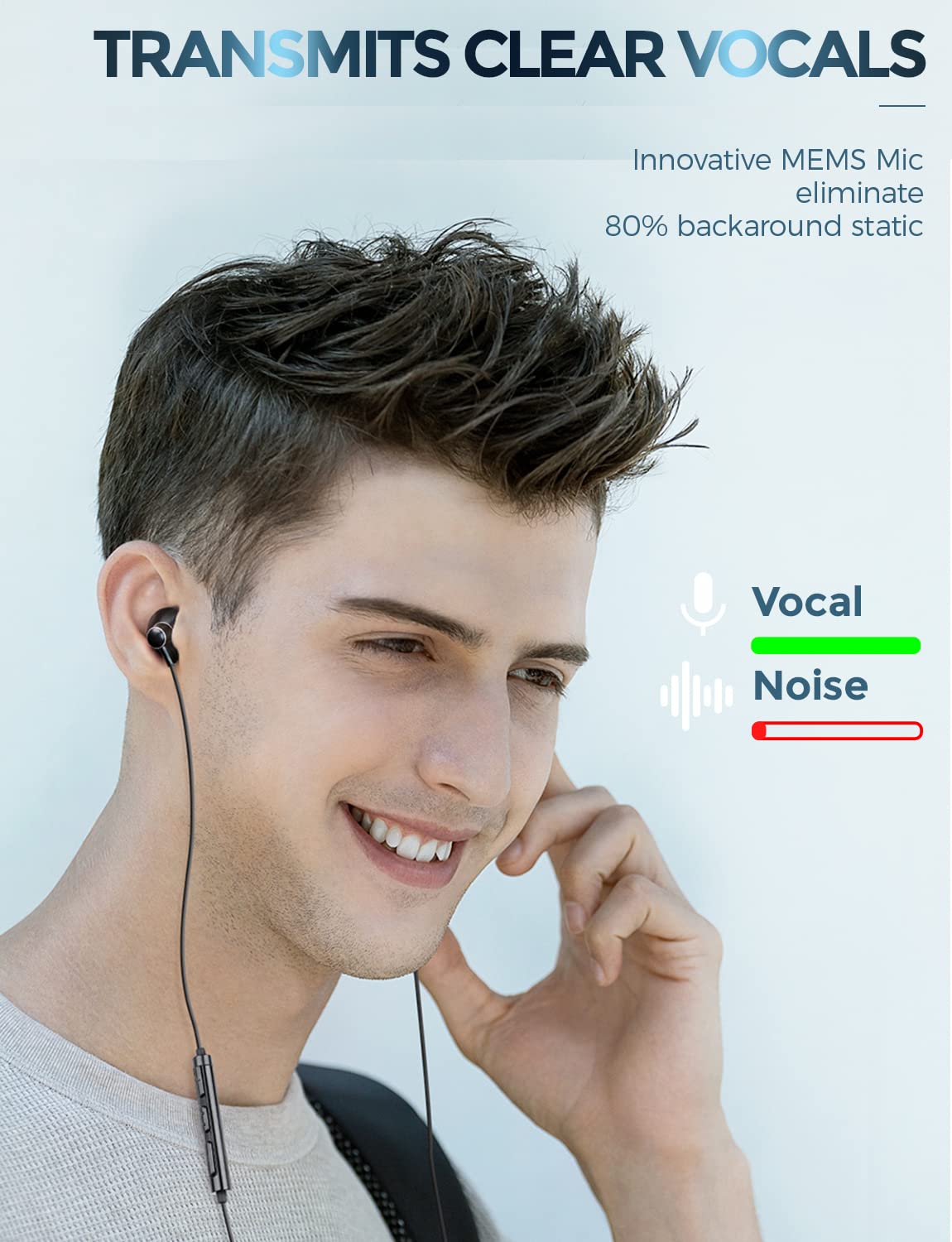 Linklike Wired Earbuds with Microphone Extra Bass Quad Dynamic Drivers Hi-Res Earbuds Wired Noise Isolating Lightweight Earphones with Volume Control 3.5mm Jack in-Ear Headphones(Midnight Green)
