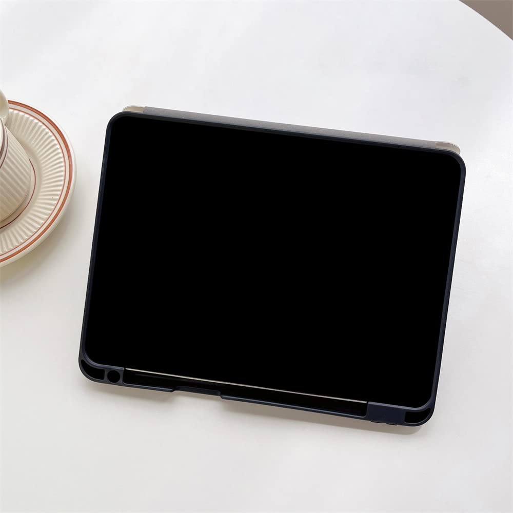 Compatible with iPad Air 4/5 Case with Pencil Holder Cute Flower Design for iPad Pro 11 inch Protective Cover Leather Silicone Shockproof Cases for Apple iPad Air 4/5 10.9 inch - White