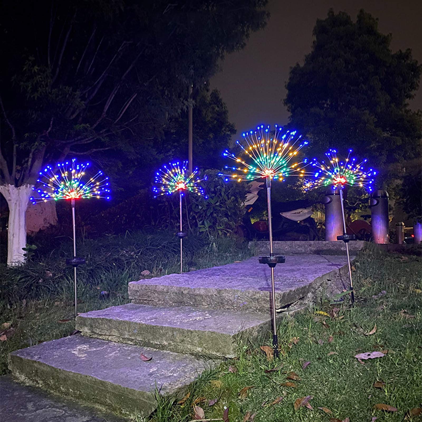 LAMF Solar Garden Lights, 120 LEDs Fireworks Light Solar Lights Outdoor Waterproof Solar Firework Lights for Garden, Patio, Backyard, Pathway, Wedding, Party,Colorful(340G3591510XI6)